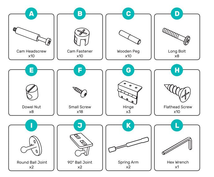 MIL-TBX-G (A-L) Full Hardware Set (Grey) – Milliard Parts