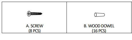 MIL-KHS Full Hardware Set (Screw x8 Wood Dowel x16) – Milliard Parts